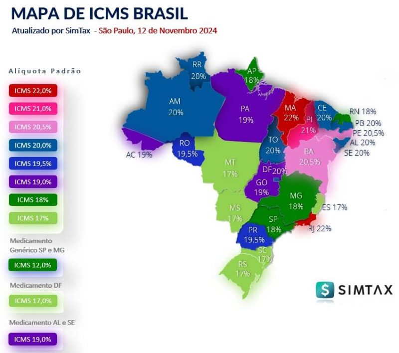 Tabela ICMS 2024: Alíquotas de todos estados [atualizada]